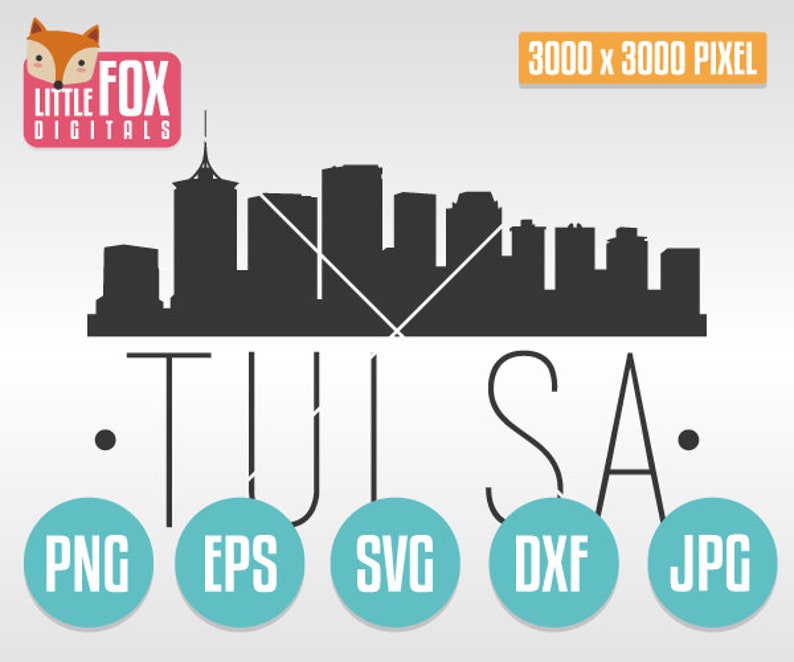 SVG Skyline TULSA City. Tulsa Oklahoma Usa. Tulsa Cut File | Etsy