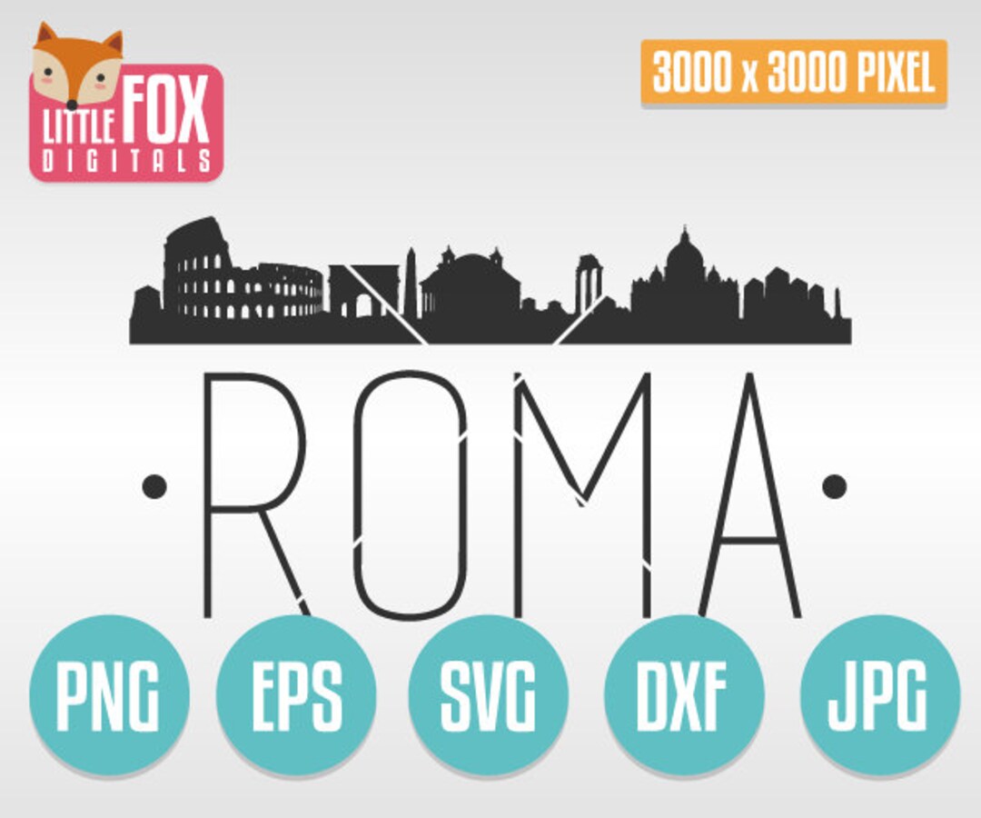 SVG ROME Skyline. Italy Svg Cut File Roma. Svg Skyline Rome. Silhouette ...