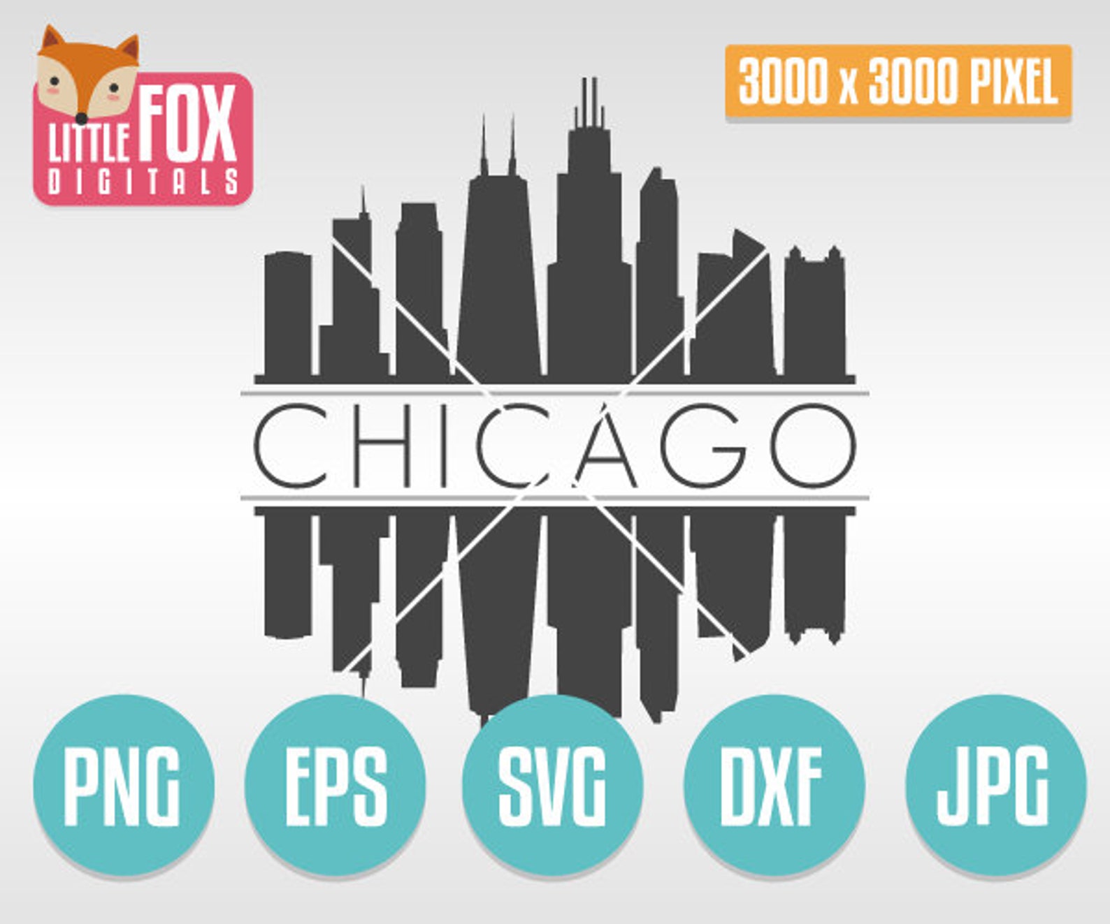 SVG CHICAGO Stamps. Svg Cut File Chicago. Svg Skyline Chicago. - Etsy
