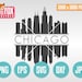 SVG CHICAGO Stamps. Svg Cut File Chicago. Svg Skyline Chicago ...