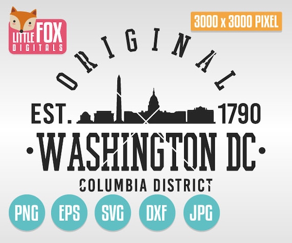 WASHINGTON DC Cut Silhouette Vector Skyline. City Landmark - Etsy