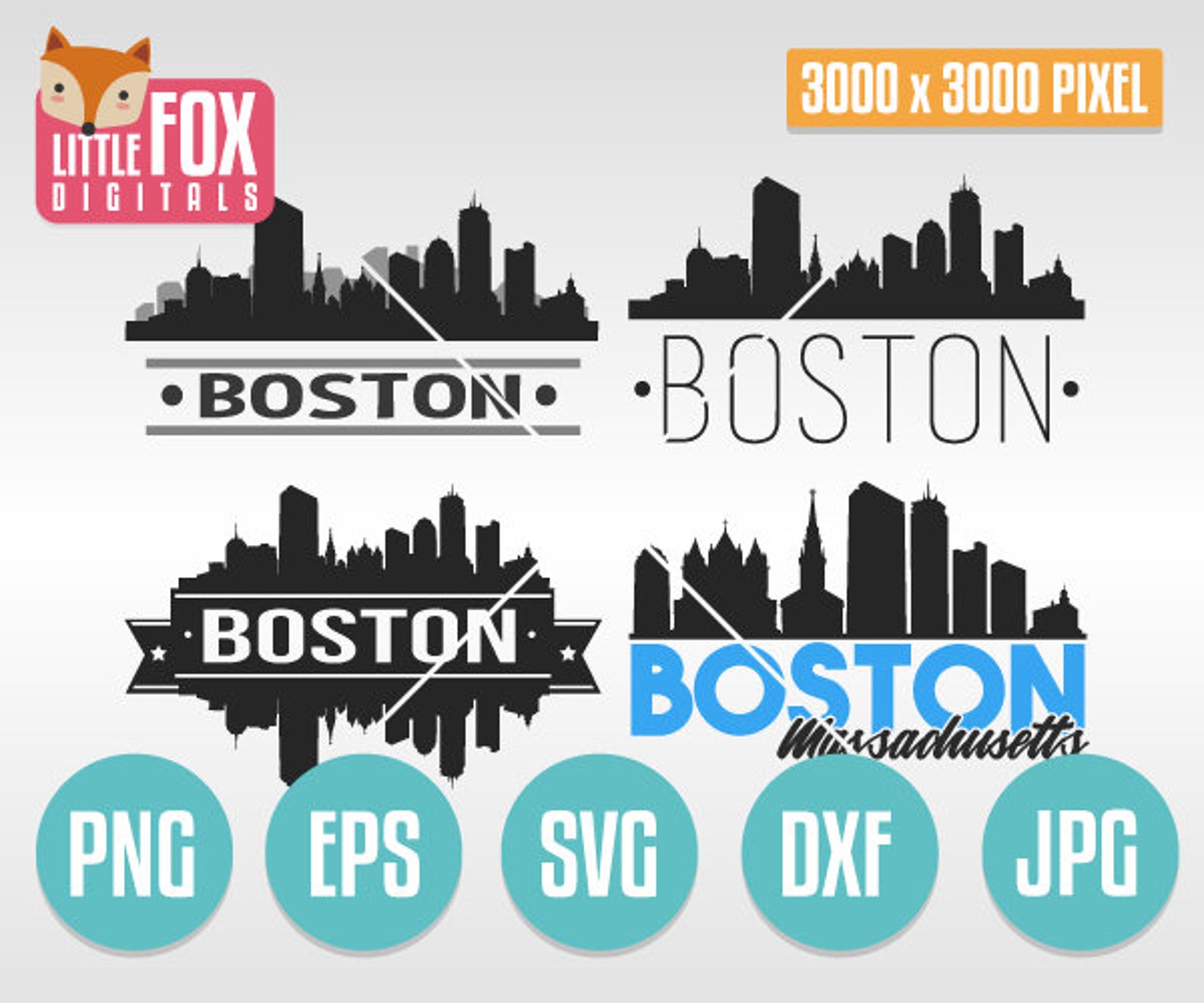 SVG BOSTON USA. Super Pack. Boston Skyline Massachusetts. - Etsy