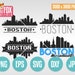 SVG BOSTON, USA. Super Pack. Boston Skyline Massachusetts. City ...