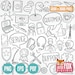 CUSTOMER SERVICE, Doodle Vector Icons. Support Contact Clipart ...