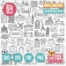 EUROPE TRAVEL SVG, Doodle Vector Icons. Tourism European Trip Famous ...
