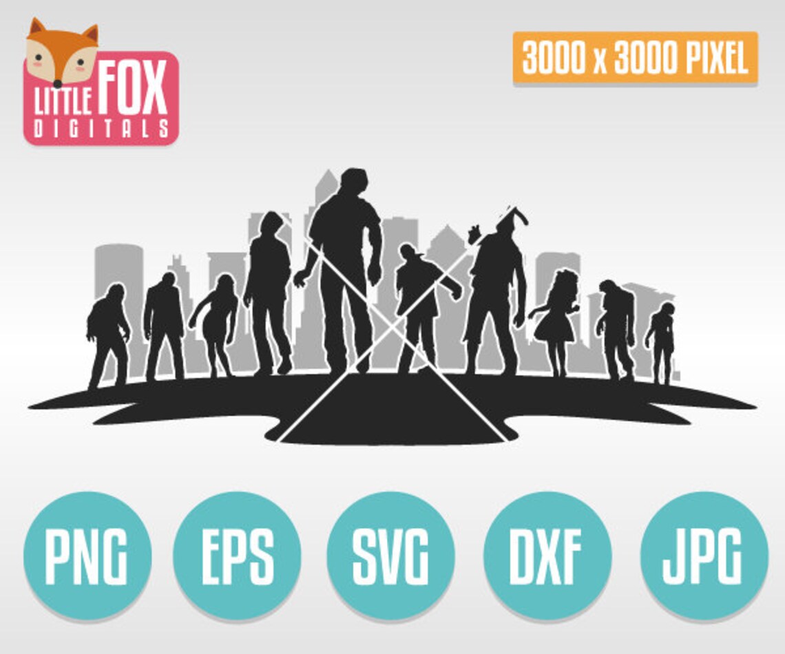 SVG ZOMBIE Scene. Cuttable Design Svg. Zombie Silhouette - Etsy