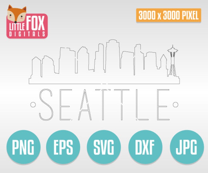 SVG SKYLINE SEATTLE. Seattle Washington. Seattle Cut File - Etsy
