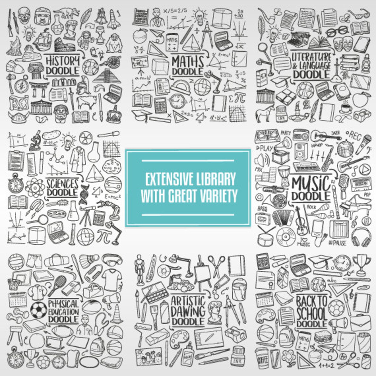 CHORES, SVG Doodle Vector Icons. Homeworks Day Doodle Symbols Clip Art ...