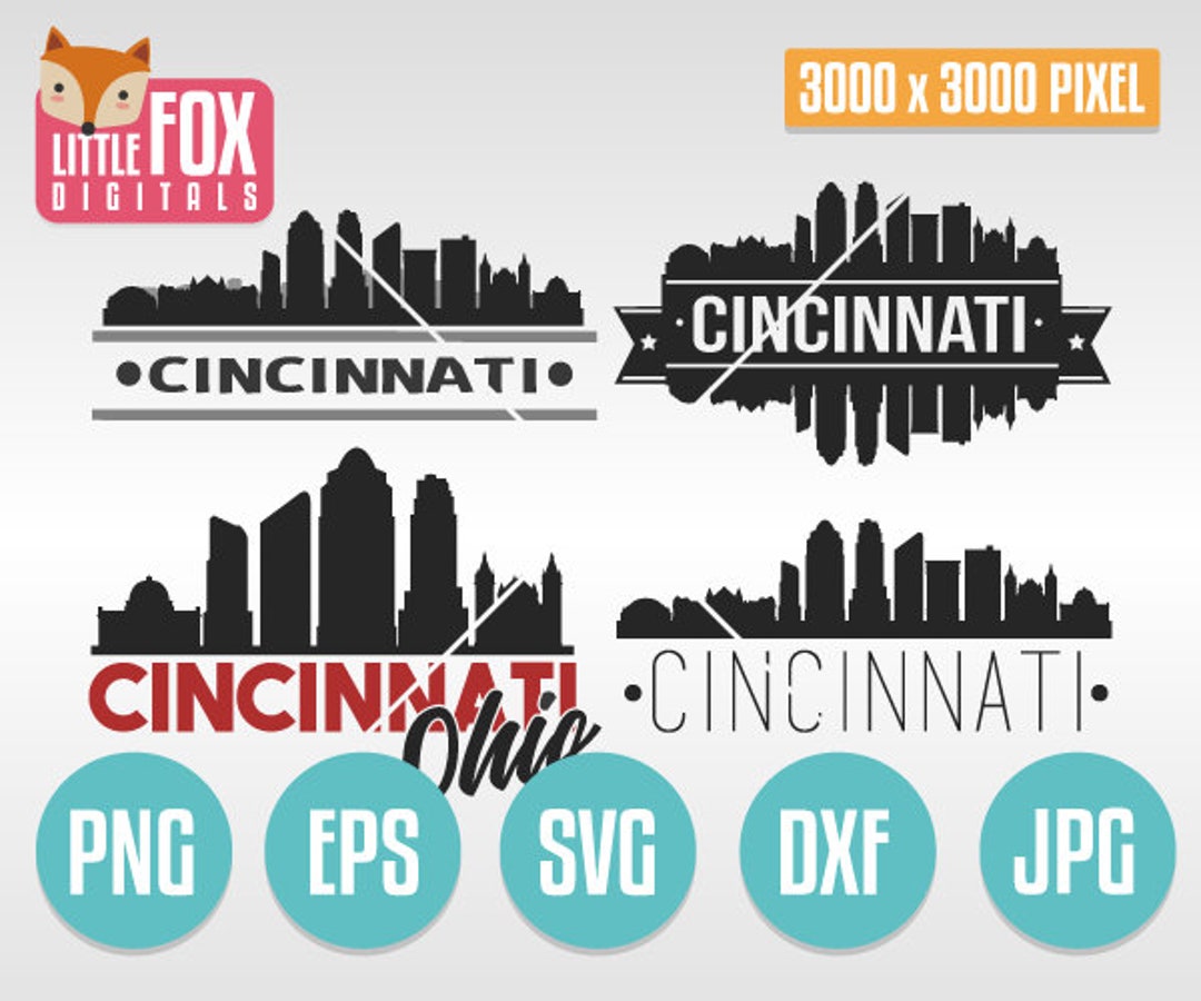 SVG CINCINNATI, USA. Super Pack. Ohio Skyline Cincinnati City ...