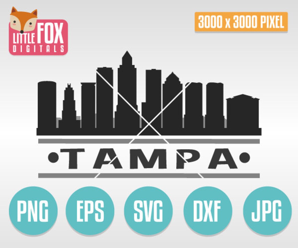 SVG VECTOR TAMPA. Tampa Florida Usa Cut File Skyline - Etsy