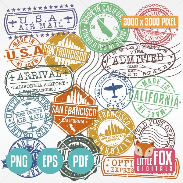 San Francisco Stamps - Etsy