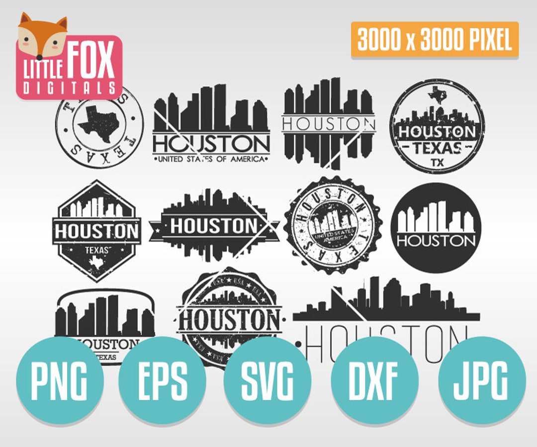 SVG HOUSTON TX Stamps. Svg Cut File Texas. Svg Skyline Houston ...