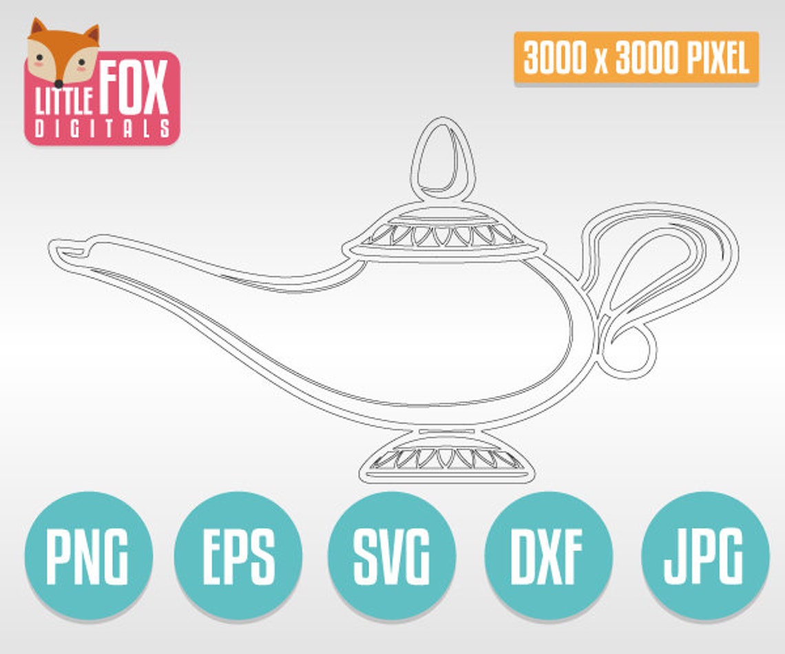 SVG GENIE LAMP Cut File. Cutting File Svg Silhouette. Svg Cut - Etsy ...