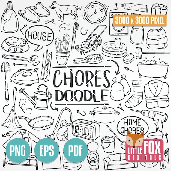 Doing Household Chores Clipart Etsy