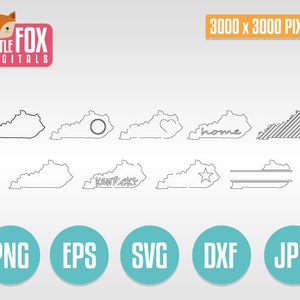VECTOR SVG KENTUCKY Map Cut File Design. Kentucky State Vector Map ...
