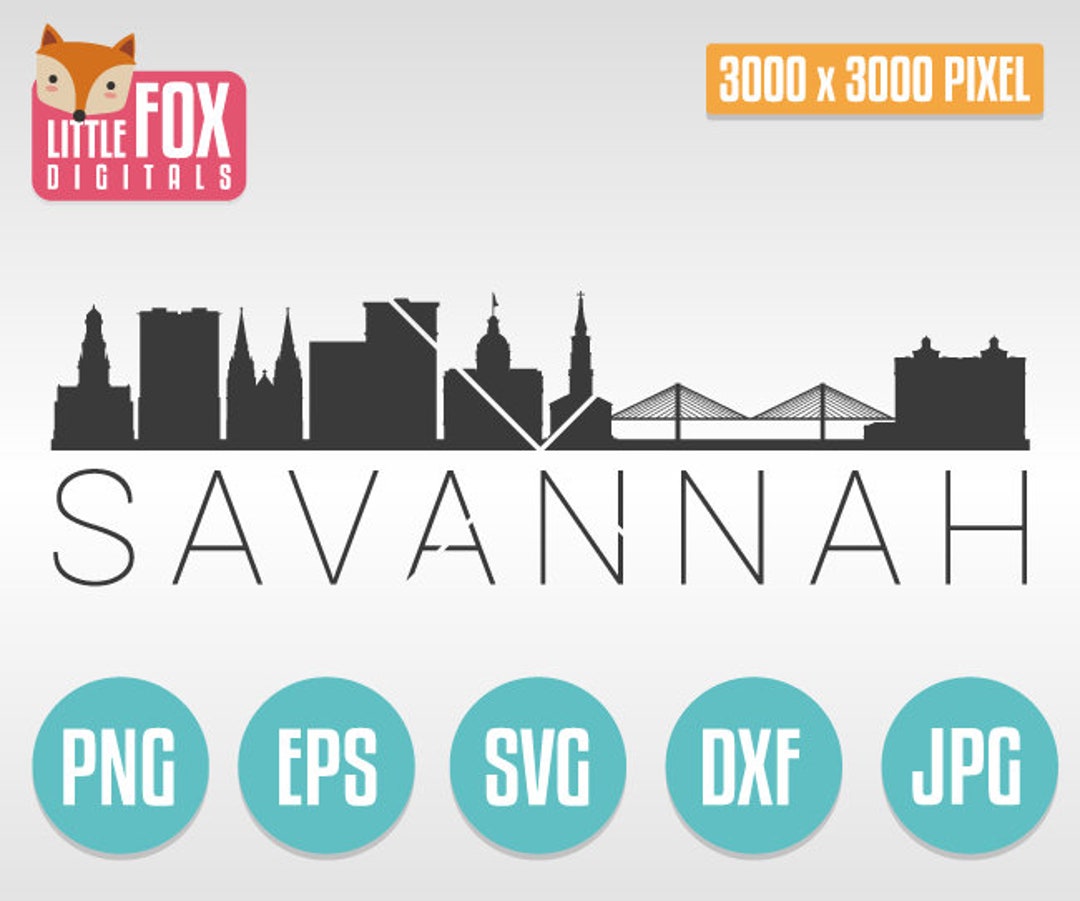 SVG SKYLINE Savannah, Georgia Usa. Savannah Cut File Silhouette City ...