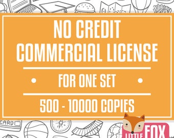 Extended COMMERCIAL LICENSE for ONE Doodle Clipart Set 1 - 500 Copies ...