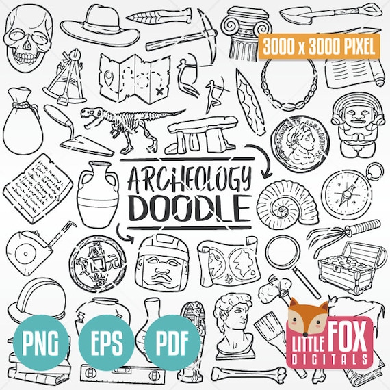 ARCHEOLOGY Ancient Icon Doodle. Archeologic History Icons - Etsy