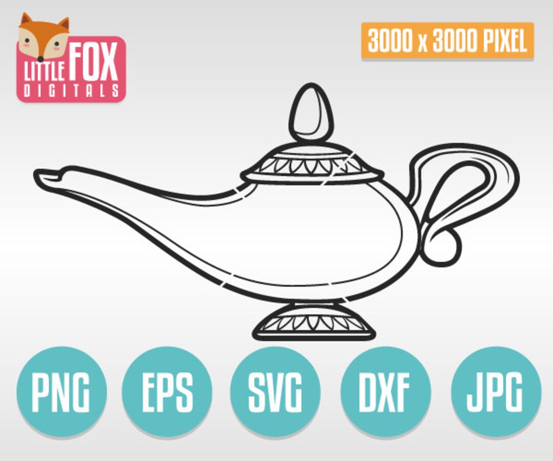SVG GENIE LAMP Cut File. Cutting File Svg Silhouette. Svg Cut File Clip ...