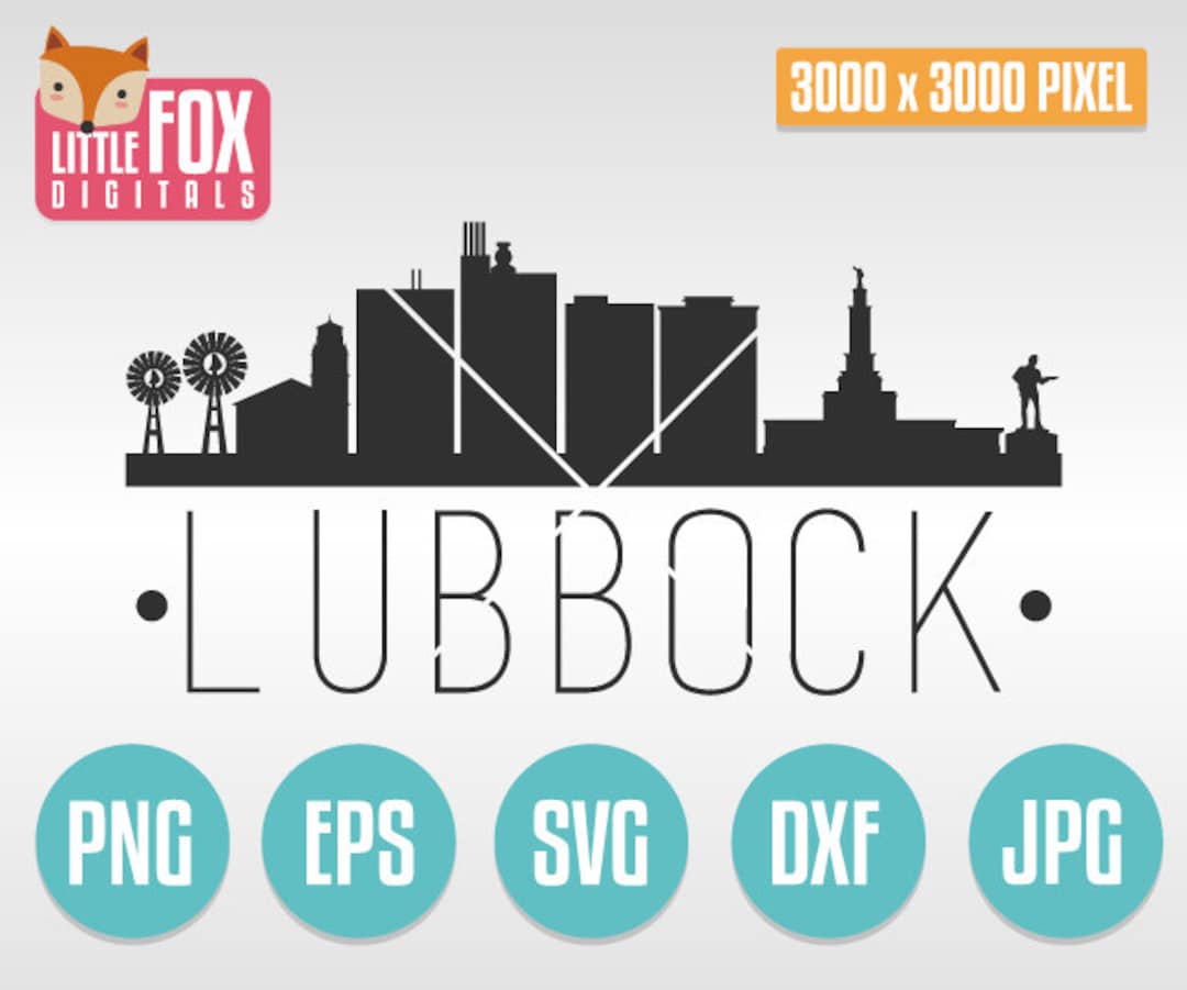 SVG SKYLINE LUBBOCK. Lubbock Texas Usa. Lubbock Cut File Skyline City ...