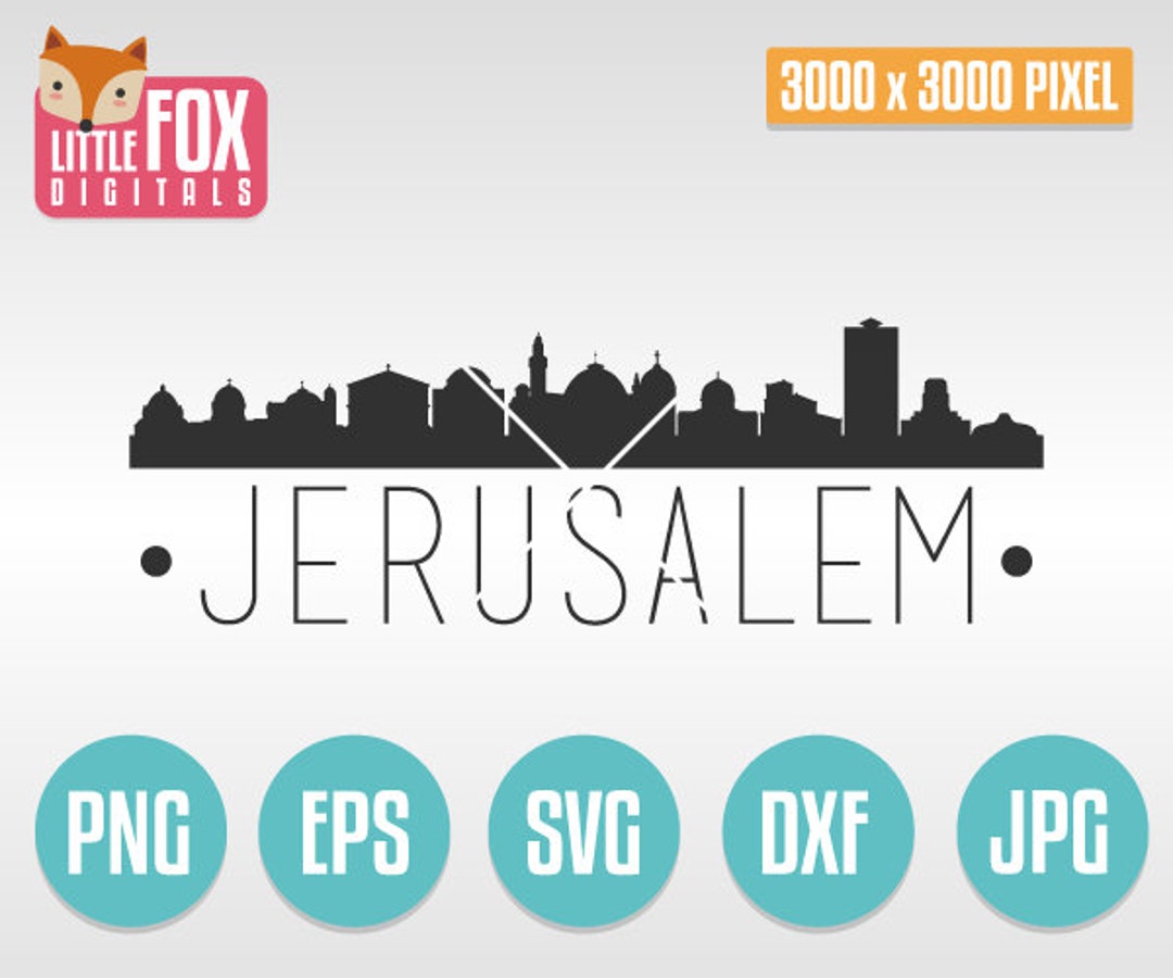 SVG Vector JERUSALEM ISRAEL. Israel Svg Skyline. Svg Cut File Clip Art ...