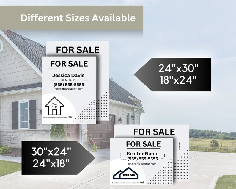 Real Estate Yard Sign Template | Canva Editable Digital File | Black ...
