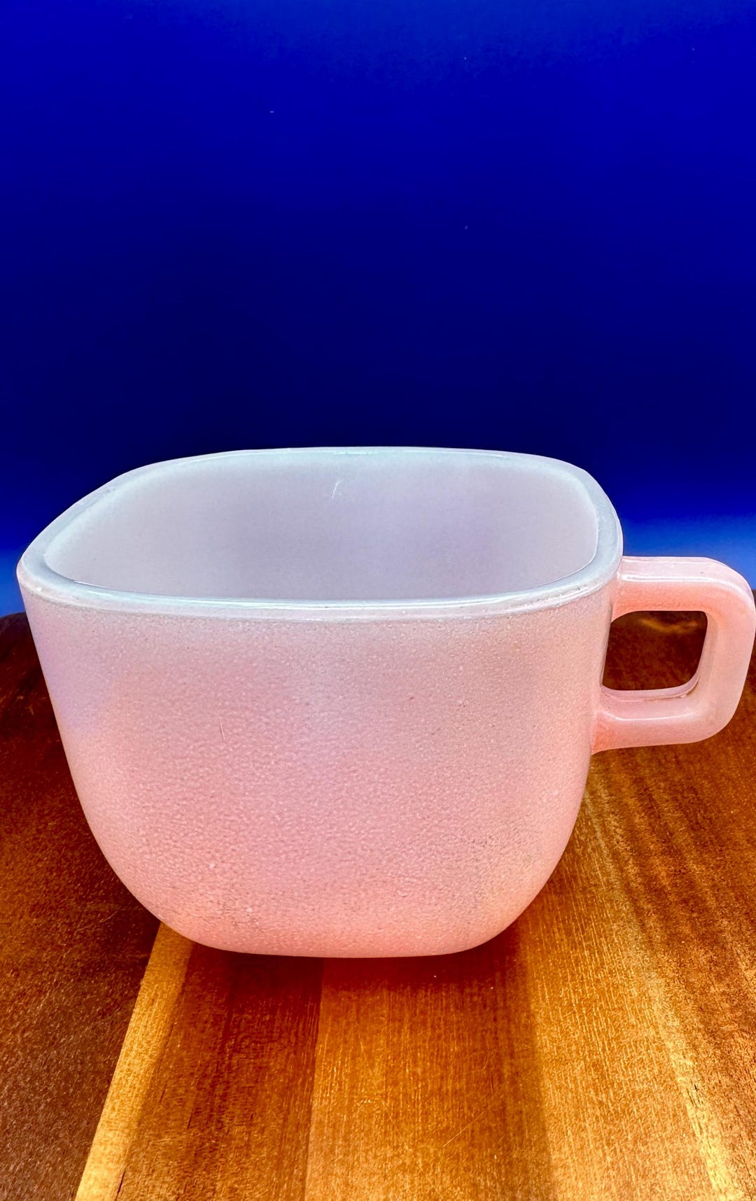Vintage Pink Glasbake Lipton Soup Mug – 1950s Milk Glass Square Mug ...