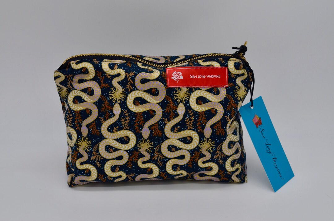 Metallic Snake Zipper Pouch - Medium Size - Etsy
