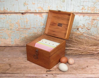 Vintage Wood Card File - Etsy