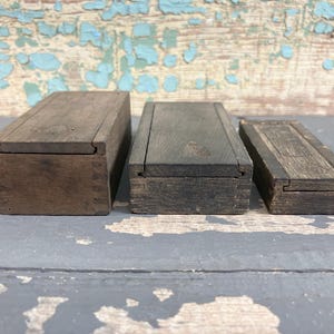 Vintage Set of 3 Tiny Boxes With Sliding Lid Tapping Tools Machinist ...