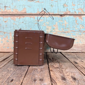 Vintage Lunch Box: Steel Metal Spring Loaded Latch; Mid Century Brown ...