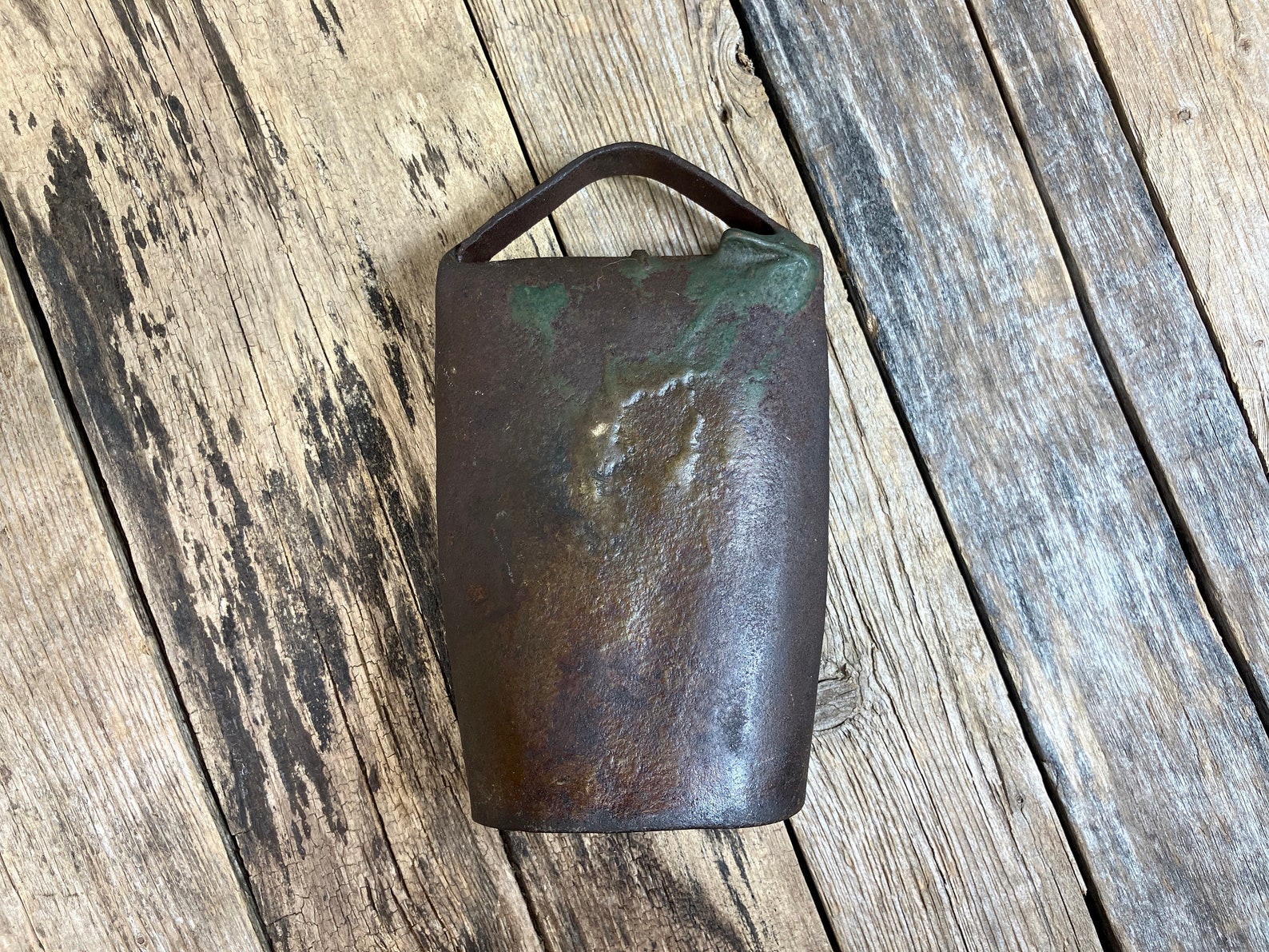Antique Hand Forged Cowbell: Handmade Mixed Metal Cow Bell; Primitive ...