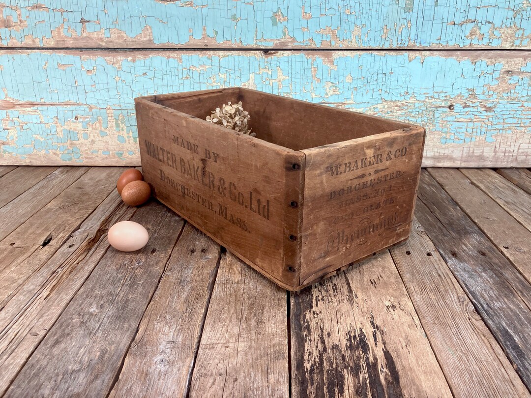 Antique Wood Box Gold Medal Walter Baker & Co Ltd. Premium No. 1 ...
