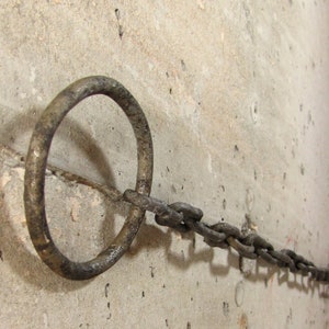 Vintage 35 Iron Chain With Loop Industrial Metal Ring on Links - Etsy