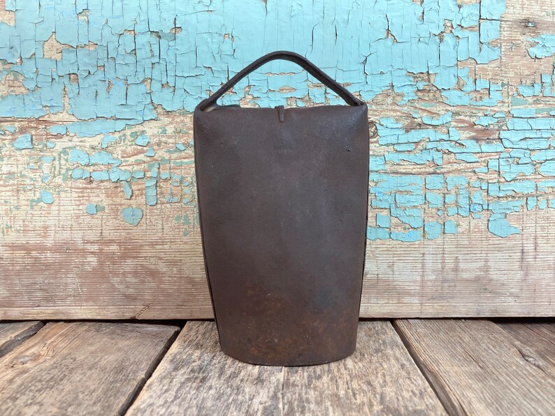Antique Hand Forged Cowbell: Handmade Mixed Metal Cow Bell; Primitive ...