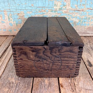 Vintage Wood Crate Stamped A Toe Calks Small Finger Jointed Wooden ...
