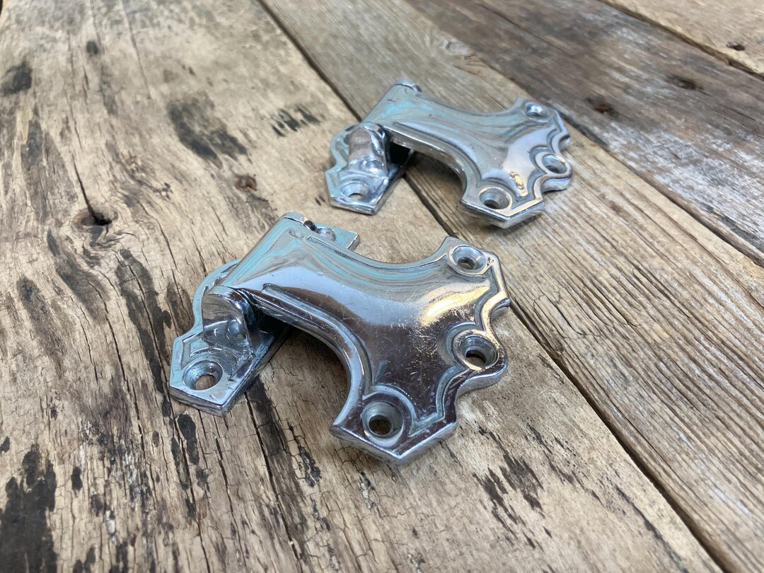 Vintage Pair of Art Deco Ice Box Hinges Set of 2 Chromed Cast Metal ...
