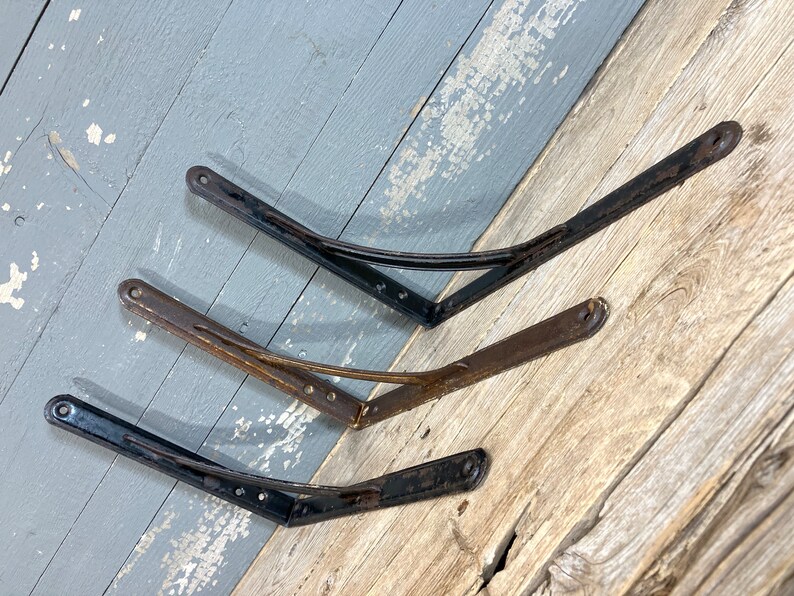 Vintage Stanley Sweetheart Steel Shelf Brackets, Set of 3, 8x10, USA ...