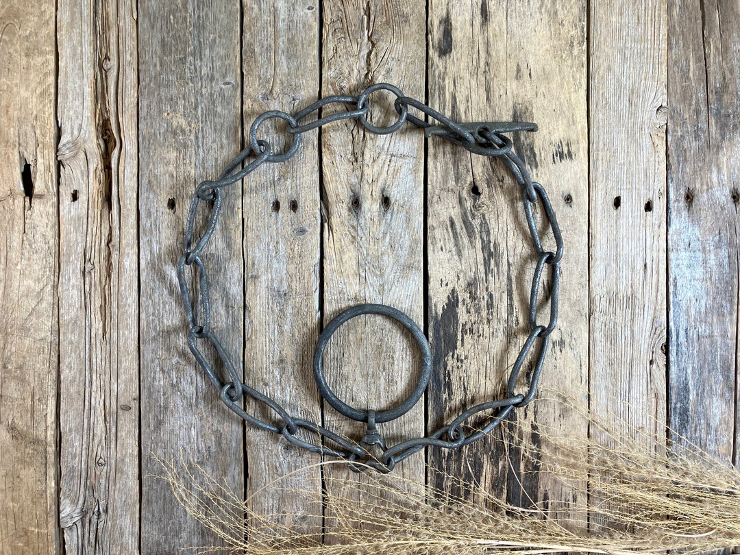 Vintage Iron Draft Horse Trace Chain Hand Forged Primitive Antique Farm ...