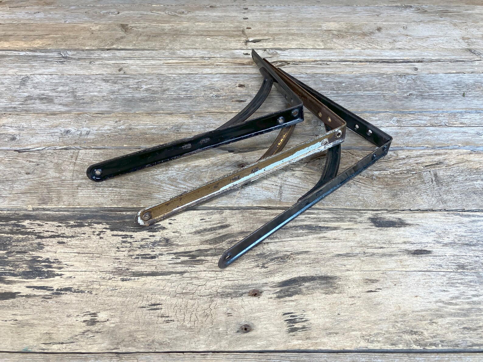 Vintage Stanley Sweetheart Steel Shelf Brackets, Set of 3, 8x10, USA ...