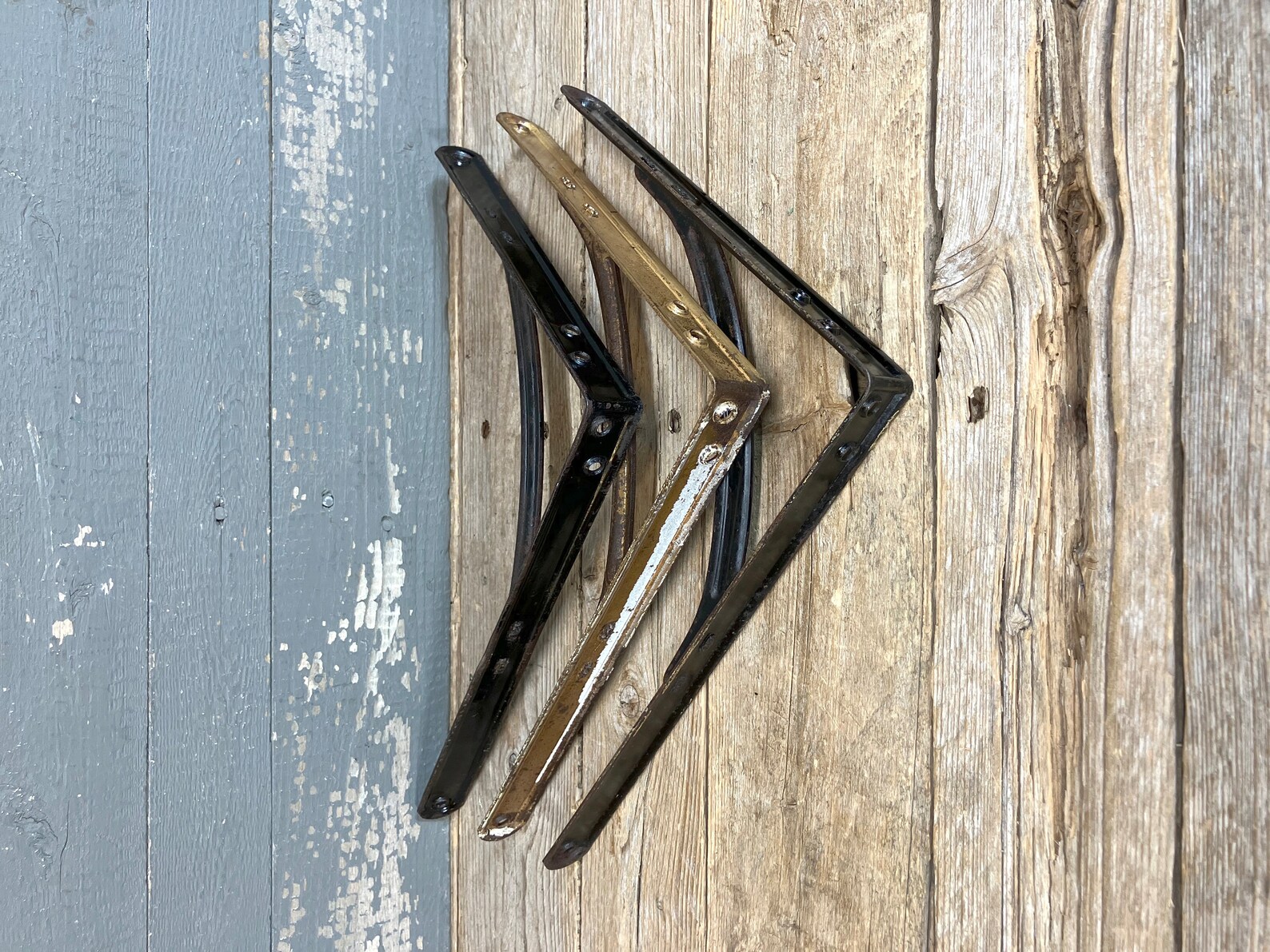 Vintage Stanley Sweetheart Steel Shelf Brackets, Set of 3, 8x10, USA ...