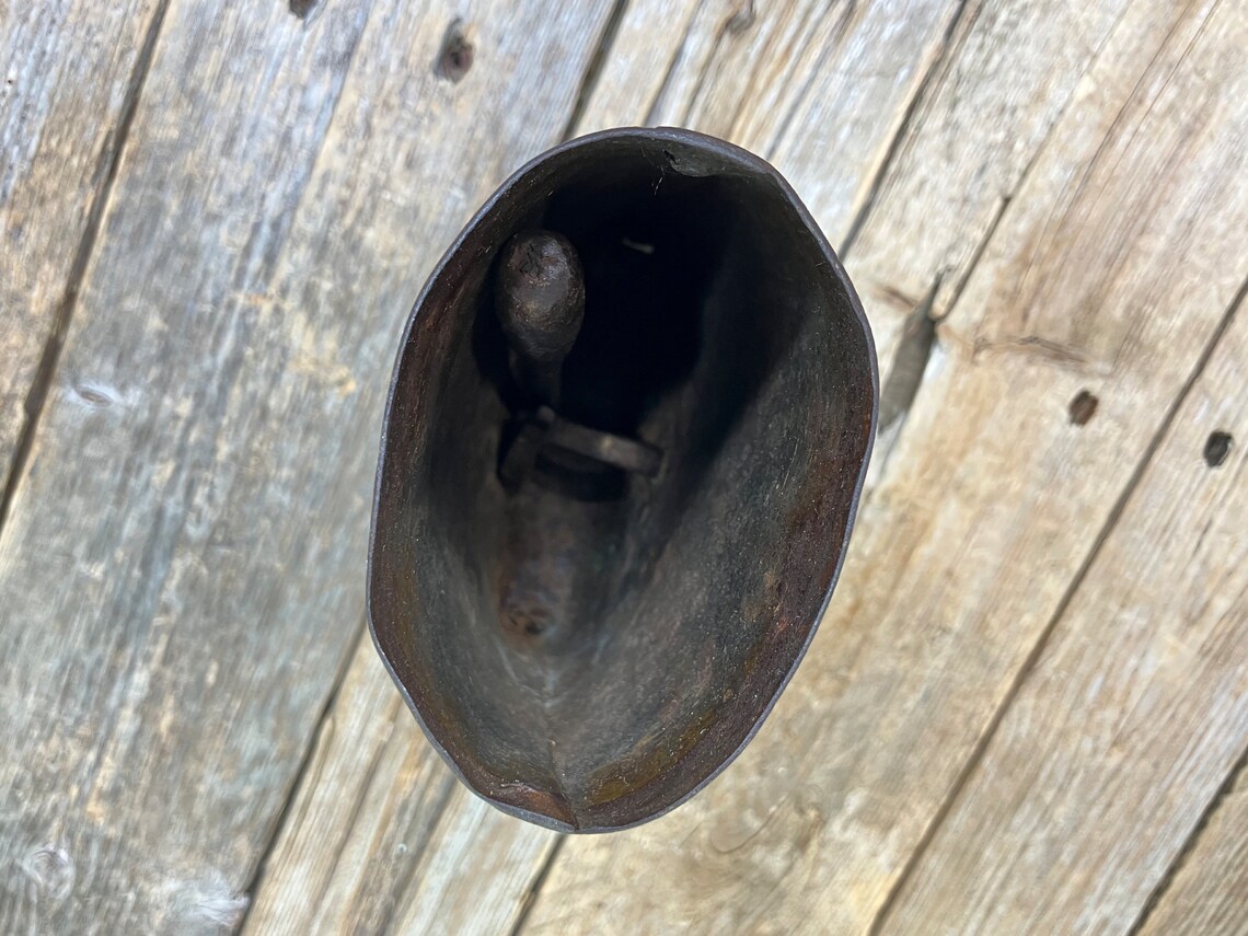 Antique Hand Forged Cowbell Vintage Handmade Mixed Metal Cow Bell ...
