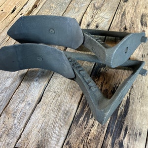 Antique Large Iron Pair of Plow Tines Rare Tiller Solid Cast Hooks ...
