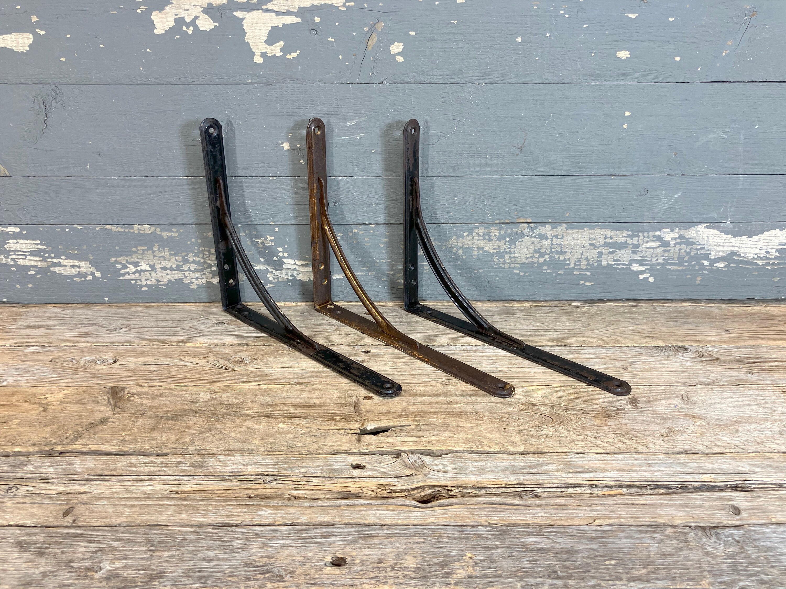 Vintage Stanley Sweetheart Steel Shelf Brackets, Set of 3, 8x10, USA ...