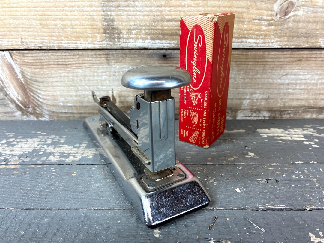 Antique Pilot Stapler & Swingline Staples: Art Deco Chromed Stapler by ...