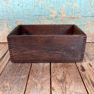 Vintage Wood Crate Stamped A Toe Calks Small Finger Jointed Wooden ...