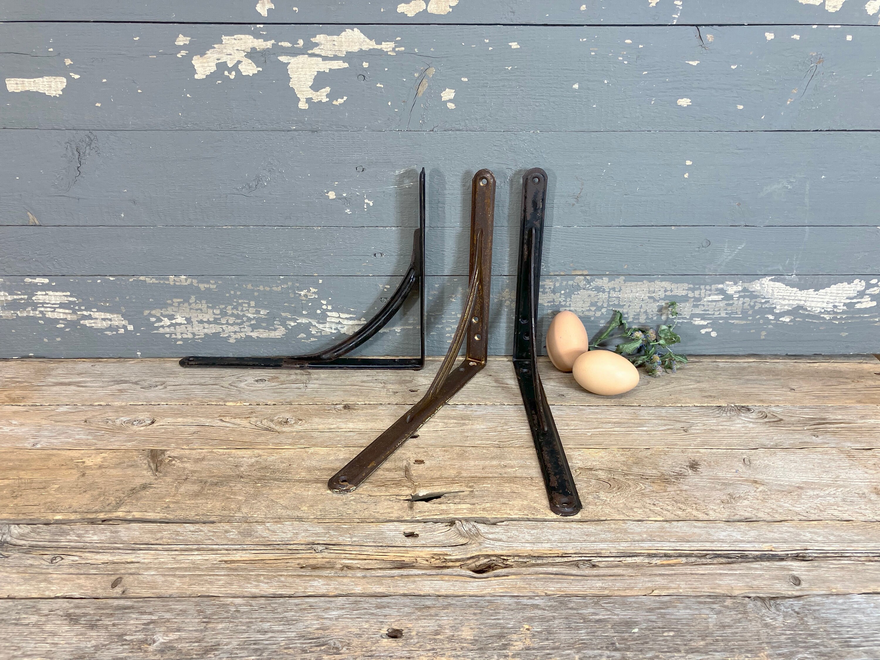 Vintage Stanley Sweetheart Steel Shelf Brackets, Set of 3, 8x10, USA ...
