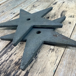 Vintage Pair of Iron Masonry Stars Antique Set of 2 Rustic Farm Decor ...