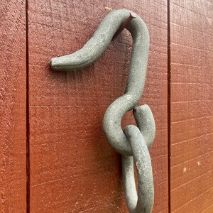 Vintage Iron Hook With Loop Wall or Ceiling Mount Antique Logging Farm ...