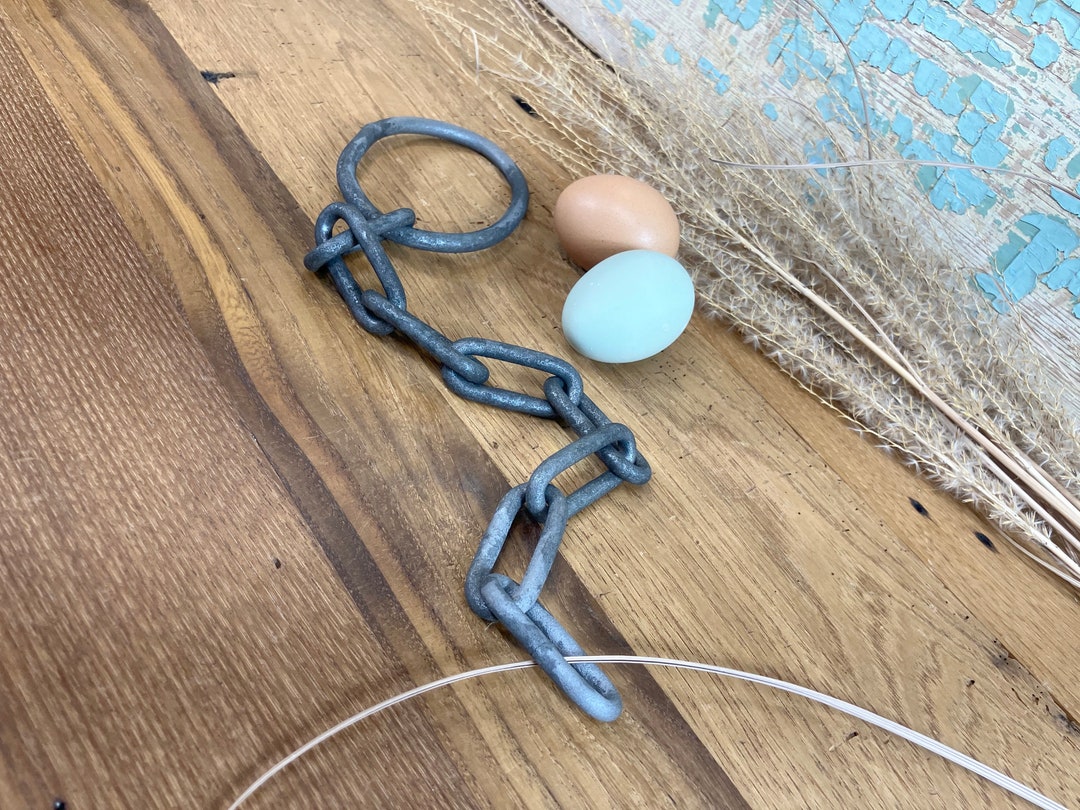 Vintage 16" Iron Chain With Loop Industrial Metal Ring on Links - Etsy